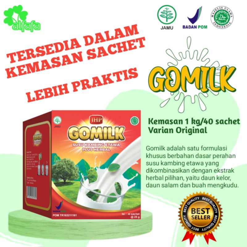 Jual GOMILK 1 kg isi 40 SACHET SUSU KAMBING ETTAWA HERBAL UNTUK ANAK ...