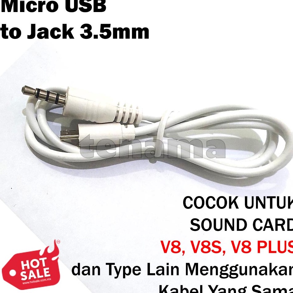 Jual Cable Micro USB to Jack AUX 35mm Untuk Sound Card V8 V8s V8 Plus ...