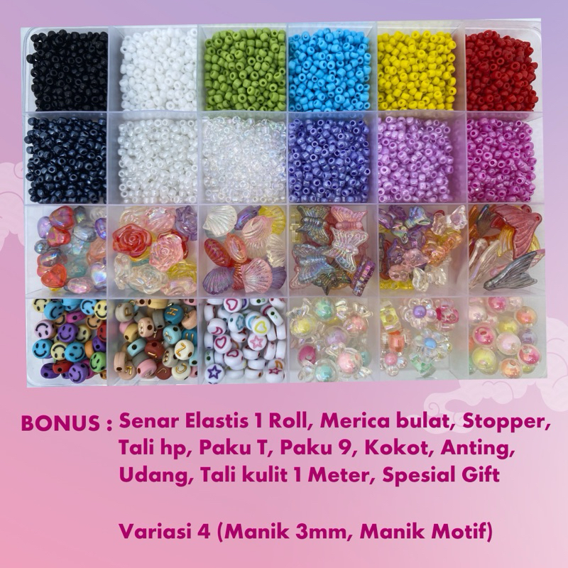 Jual Manik Manik Pasir 1 Box / Paket Manik Manik DIY / DIY Meronce ...