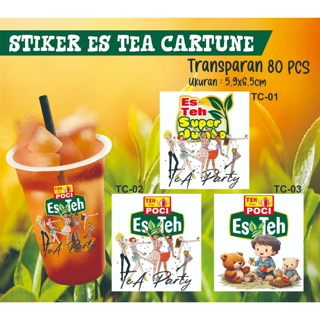 Jual STIKER ES TEA CARTUNE 80 PCS | Shopee Indonesia
