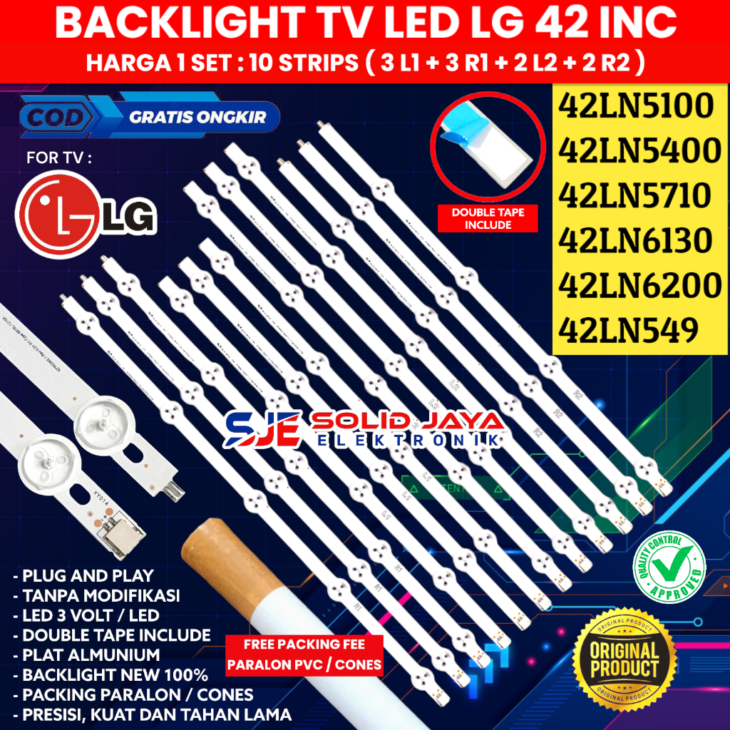 Jual BACKLIGHT TV LED LG 42 INC 42LN5100 42LN5400 42LN5710 42LA6130 42LA6200 LAMPU BL LED 42INC ...