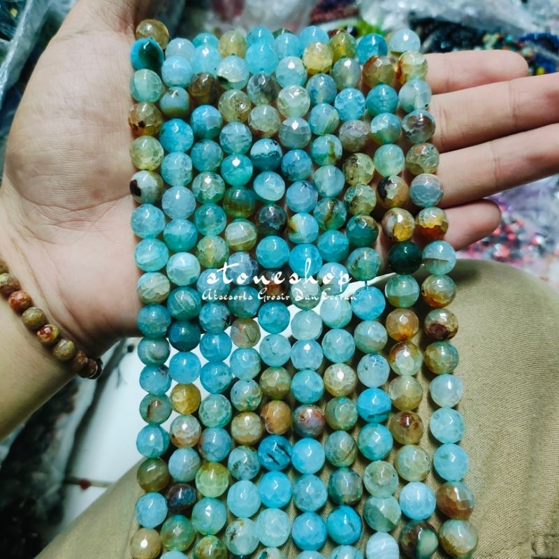 Jual Batu Alam Cutting Blue Apatite | Shopee Indonesia