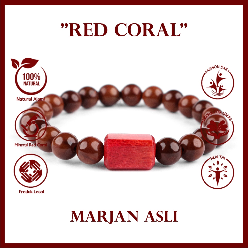 Jual Gelang Kokka Kaukah Kombinasi Red Marjan Batu Natural Asli ...