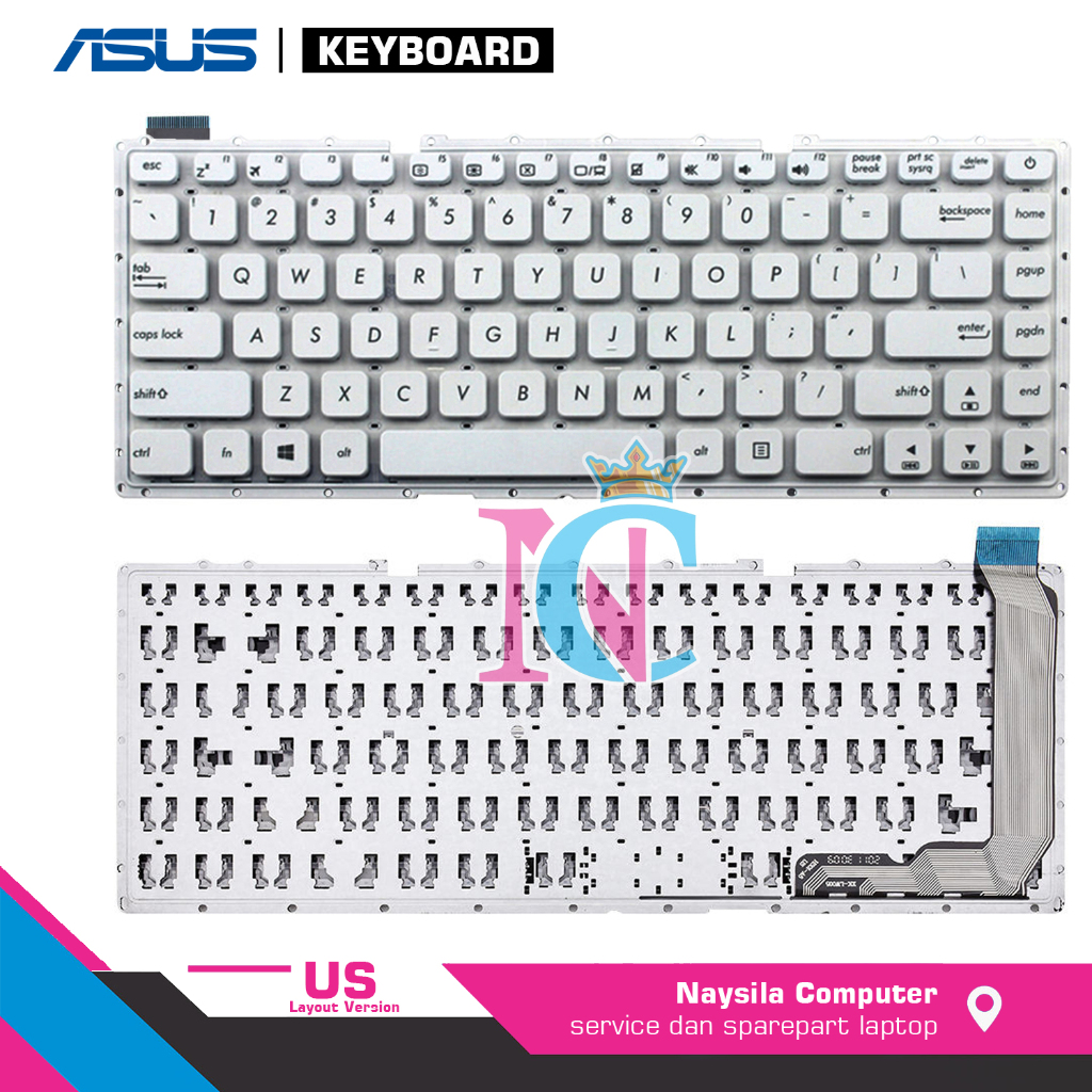 Jual Keyboard Laptop Asus X441 series Warna SILVER ( Keyboard X441 ...