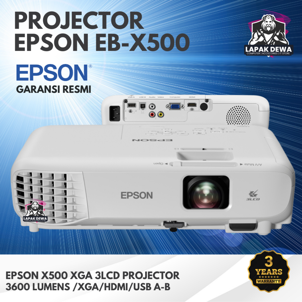 Jual PROJECTOR EPSON EB-X500 EB X500 Proyektor XGA 3600 Lumen 3LCD | Shopee Indonesia