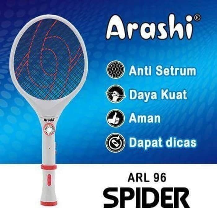Jual Raket Nyamuk ARASHI ARL 96 SPIDER Mosquito Swatter ARASHI ARL96 ...