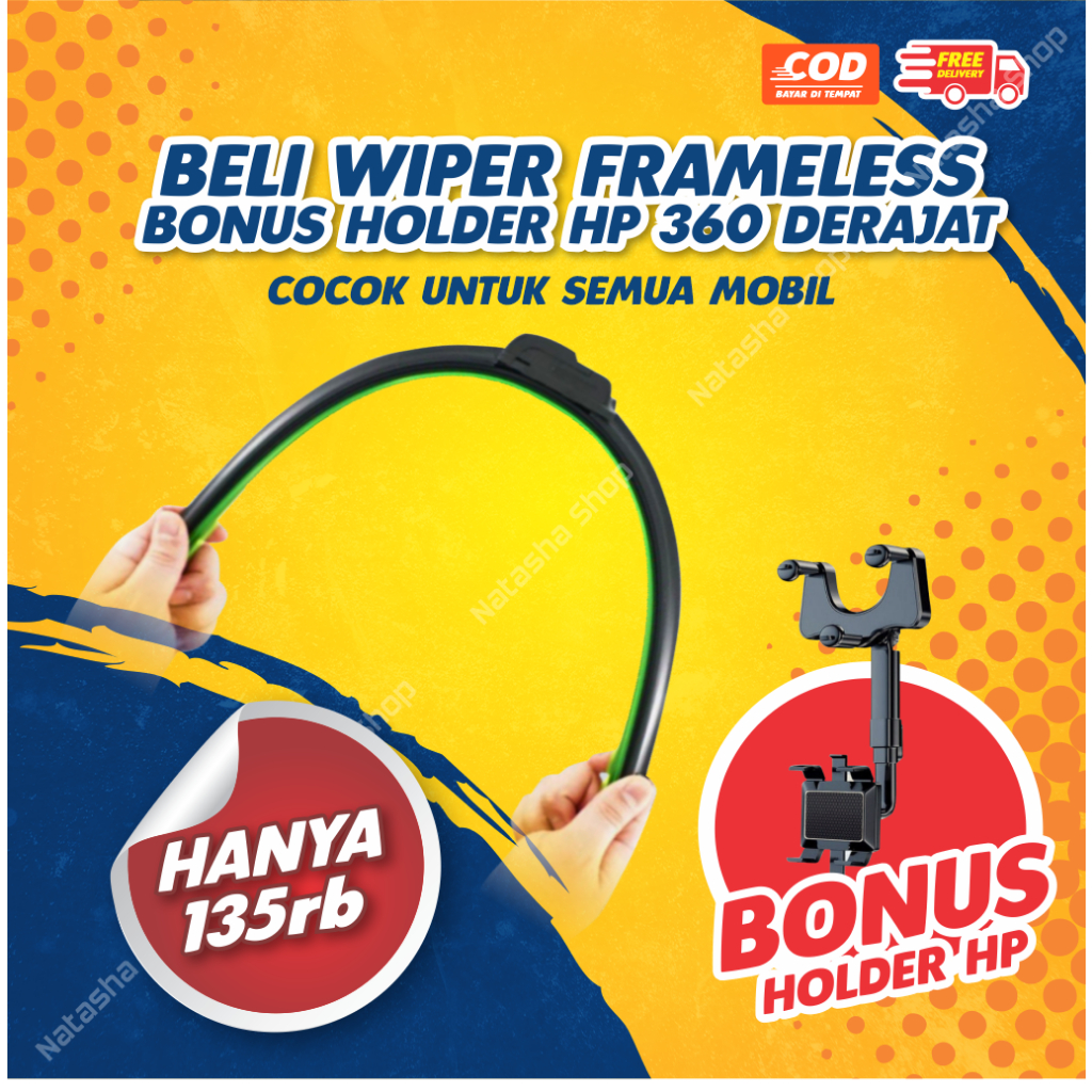 Jual Wiper Frameless Universal Cocok Untuk Semua Tipe Mobil Bonus ...