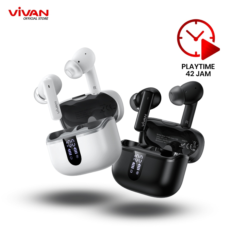 Jual VIVAN Liberty T100E TWS Earphone Headset Headphone Bluetooth 5.3 ...