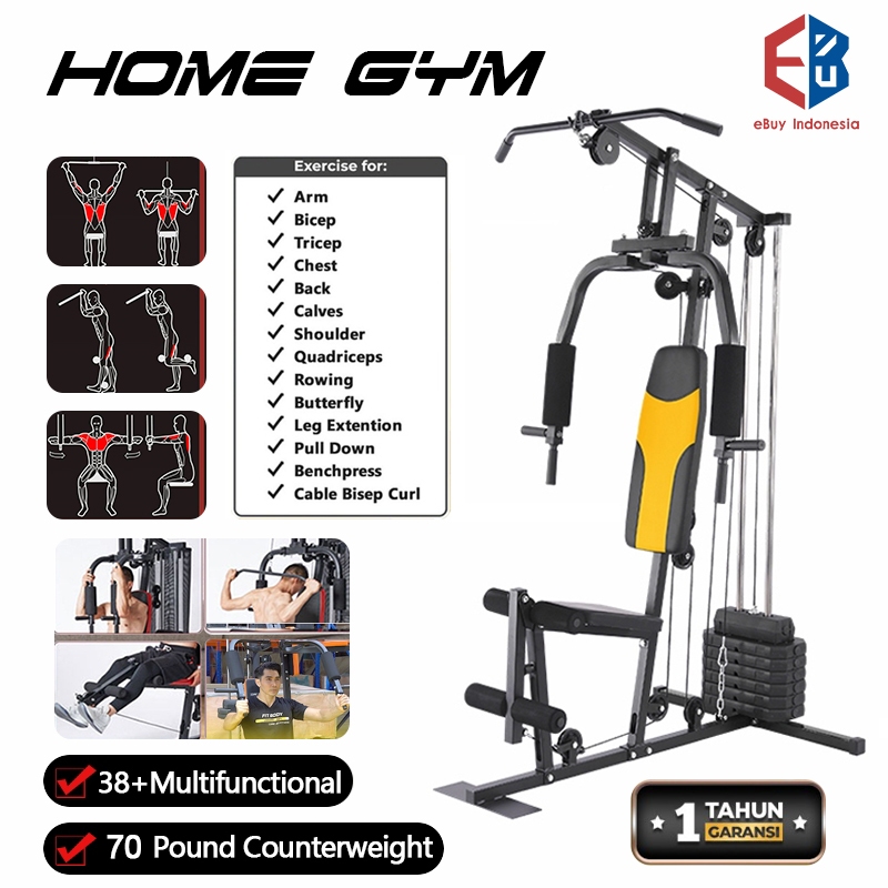 Jual Home gym1 Sisi Alat Fitness Home Gym 70LBS Alat Olahraga Multigym ...