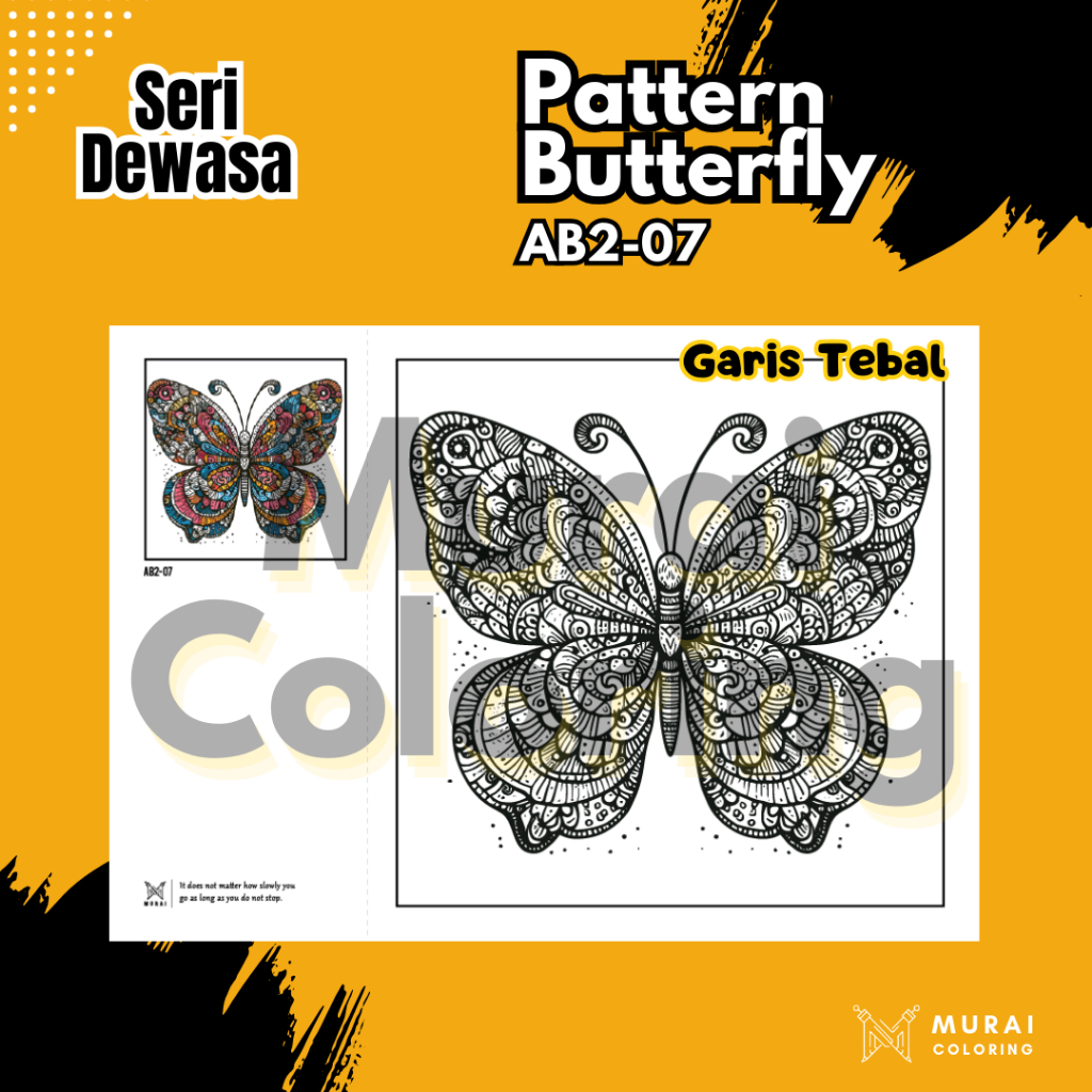 Jual Kertas Gambar Mewarnai Dewasa - Floral Pattern Butterfly AB2 ...