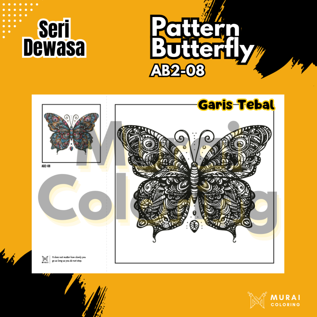Jual Kertas Gambar Mewarnai Dewasa - Floral Pattern Butterfly AB2 | Shopee Indonesia