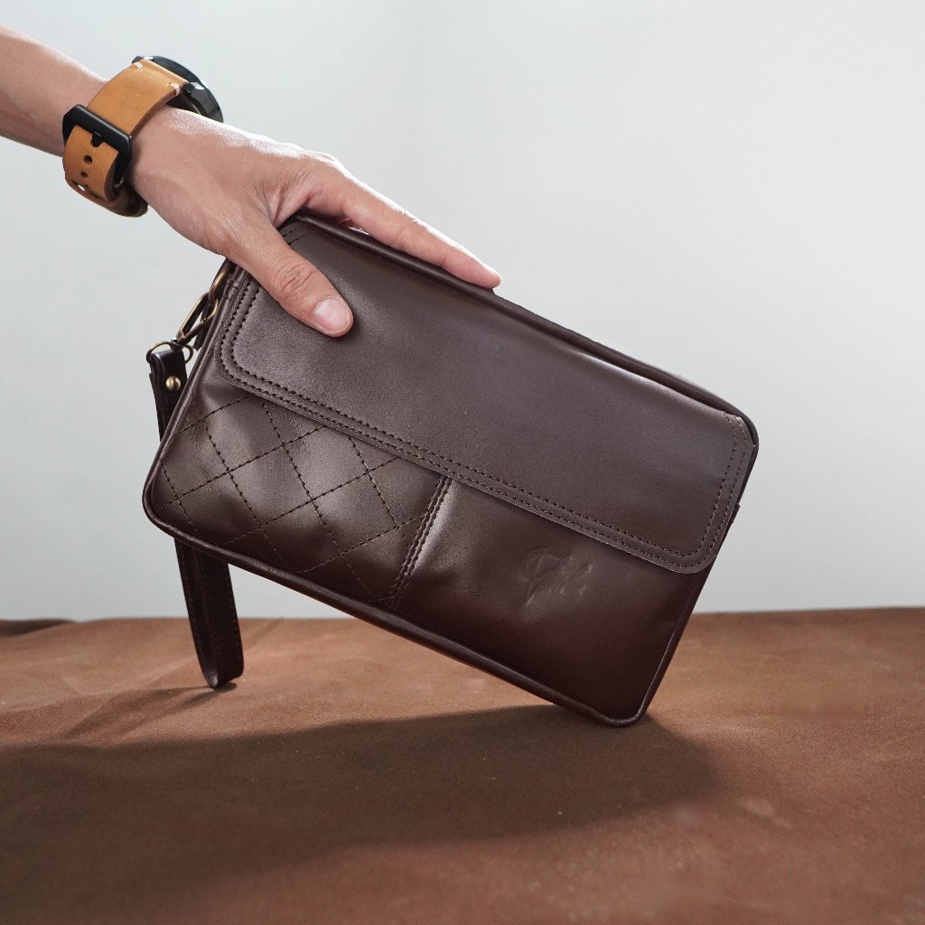 Jual Caliandravieri HAND BAG Pria Kulit Asli AZENKA Clutch Business ...