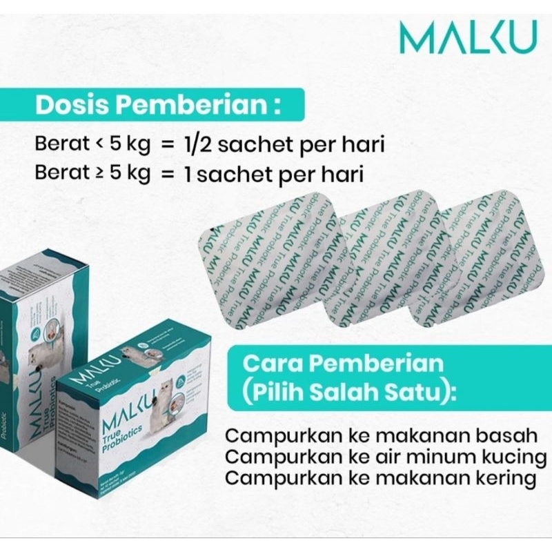 Jual Malku True Probiotics 1 SACHET Probiotik Kucing Vitamin Pencernaan ...