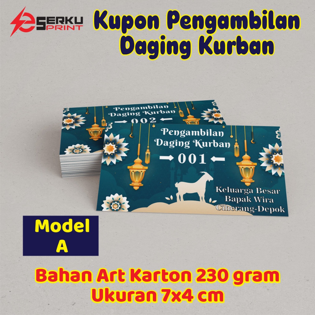 Jual (1 Pcs)Kupon Pengambilan Daging Kurban Idul Adha Custom Qurban | Shopee Indonesia