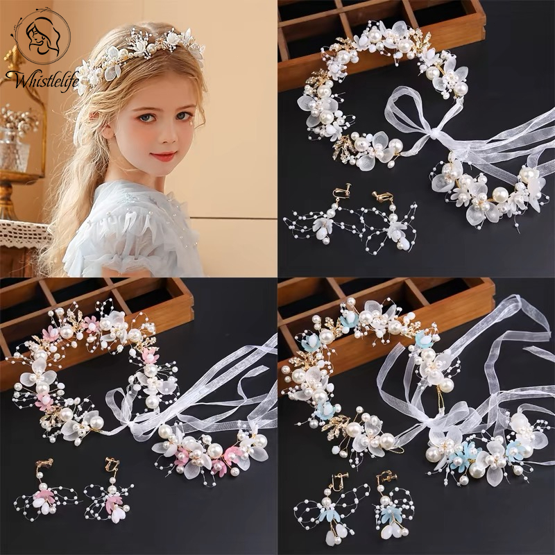 Jual COD Headpiece Mutiara Bunga Korea Flower Crown Wanita Bridal Tiara ...