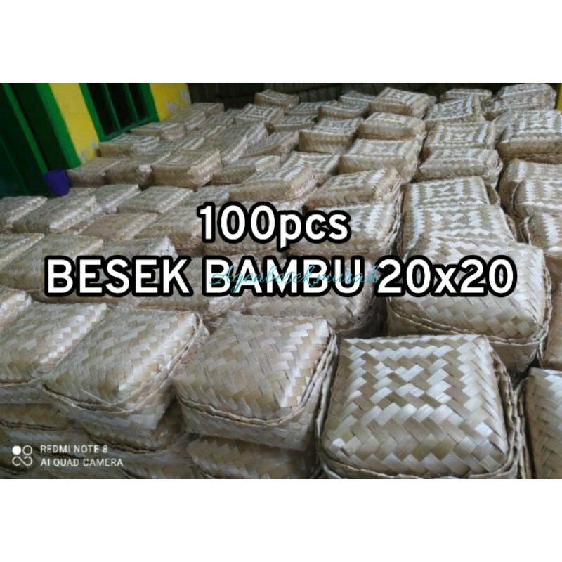 Jual 100pcs BESEK BAMBU 20X20 MURAH / KERANJANG BAMBU / BOX BAMBU ...