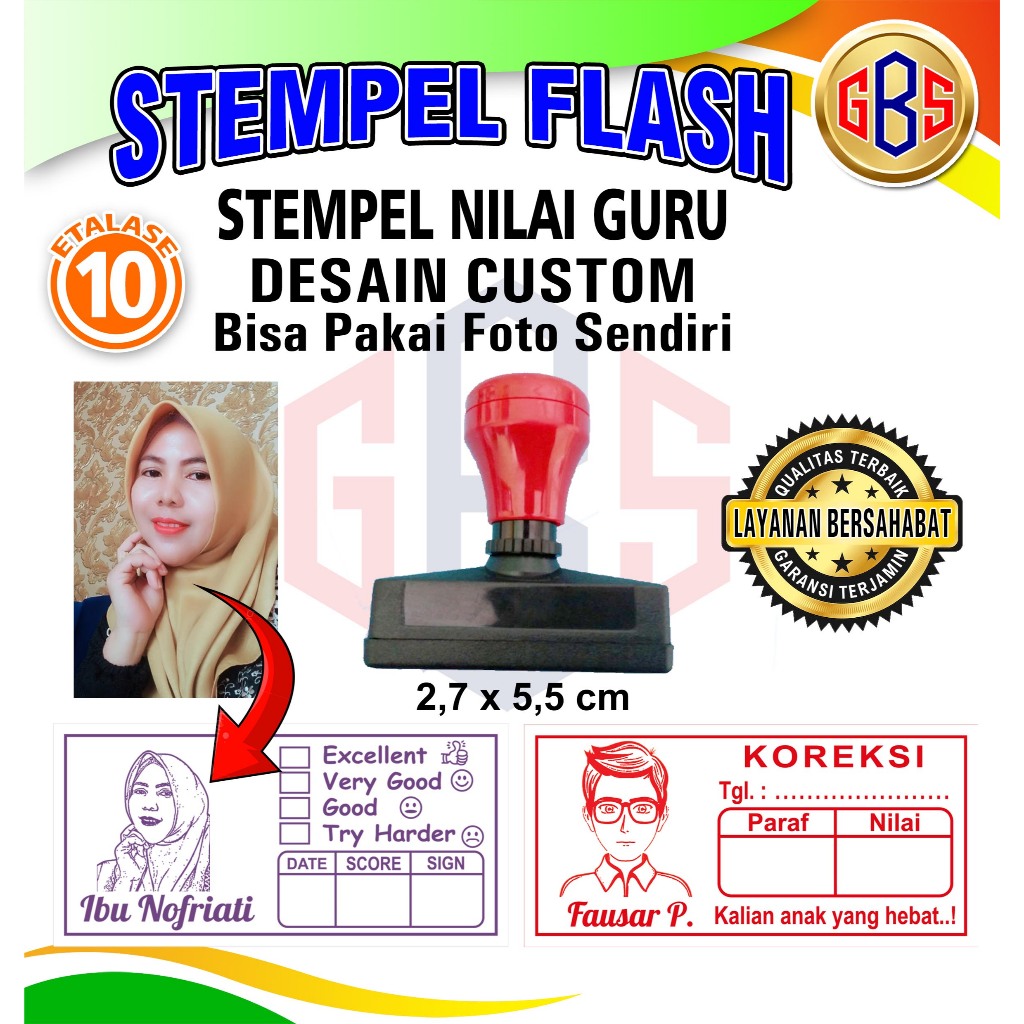 Jual STEMPEL GURU, stempel penilaian guru custom foto | Shopee Indonesia