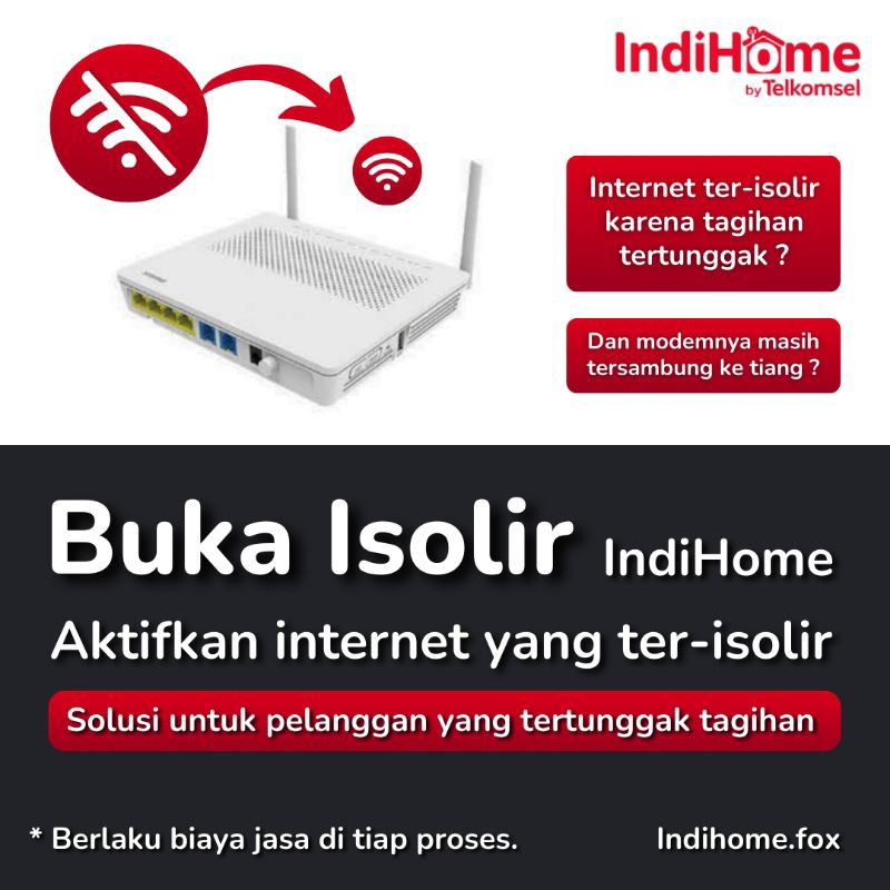 Jual Buka Isolir Wifi Indihome | Speed 10 - 300 Mbps | Aktifkan Kembali ...