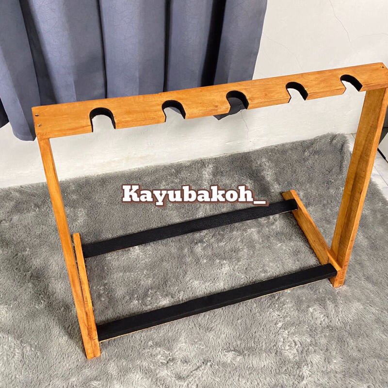 Jual rak gitar stand gitar 5 slot rak gitar kayu v5 minimalis estetik ...