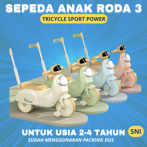 Jual Sepeda tricycle Anak Roda 3 gowes Mainan Musik Pedal dan Dorongan ...