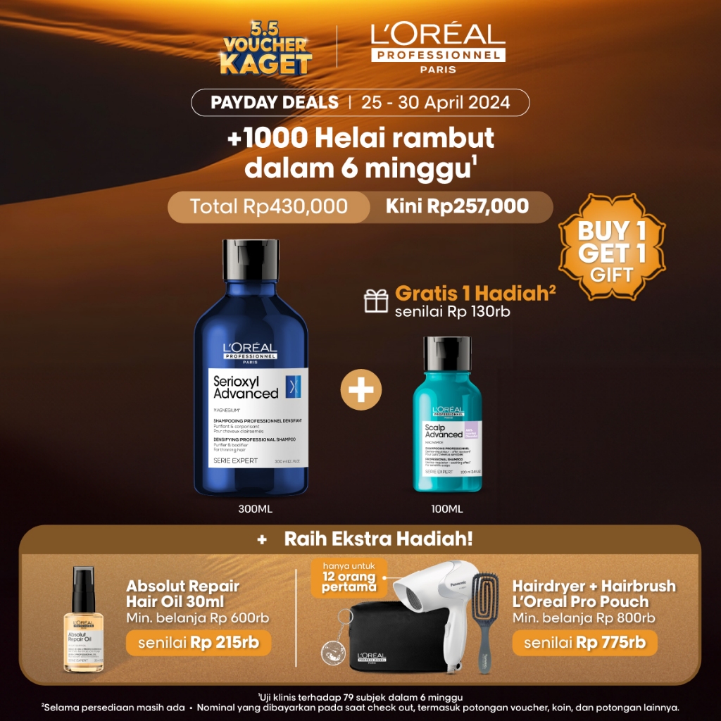 Jual Serioxyl Advanced Shampoo 300ml Untuk Rambut Lebat by L'Oreal ...