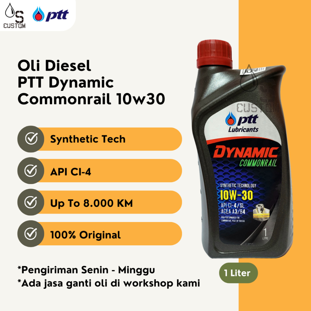 Jual Oli Mesin Diesel PTT Lubricants Dynamic 10w30 / 10w-30 API CI 1 Liter | Shopee Indonesia
