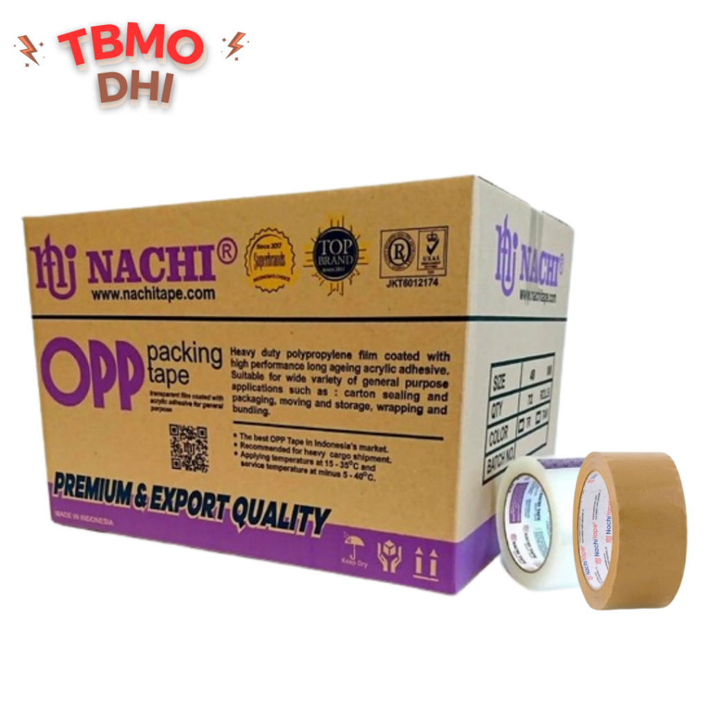 Jual DUS LAKBAN NACHI 2 INCH 1 DUS ISI 72PCS / OPP TAPE BENING / COKLAT / LAKBAN DUS | Shopee ...