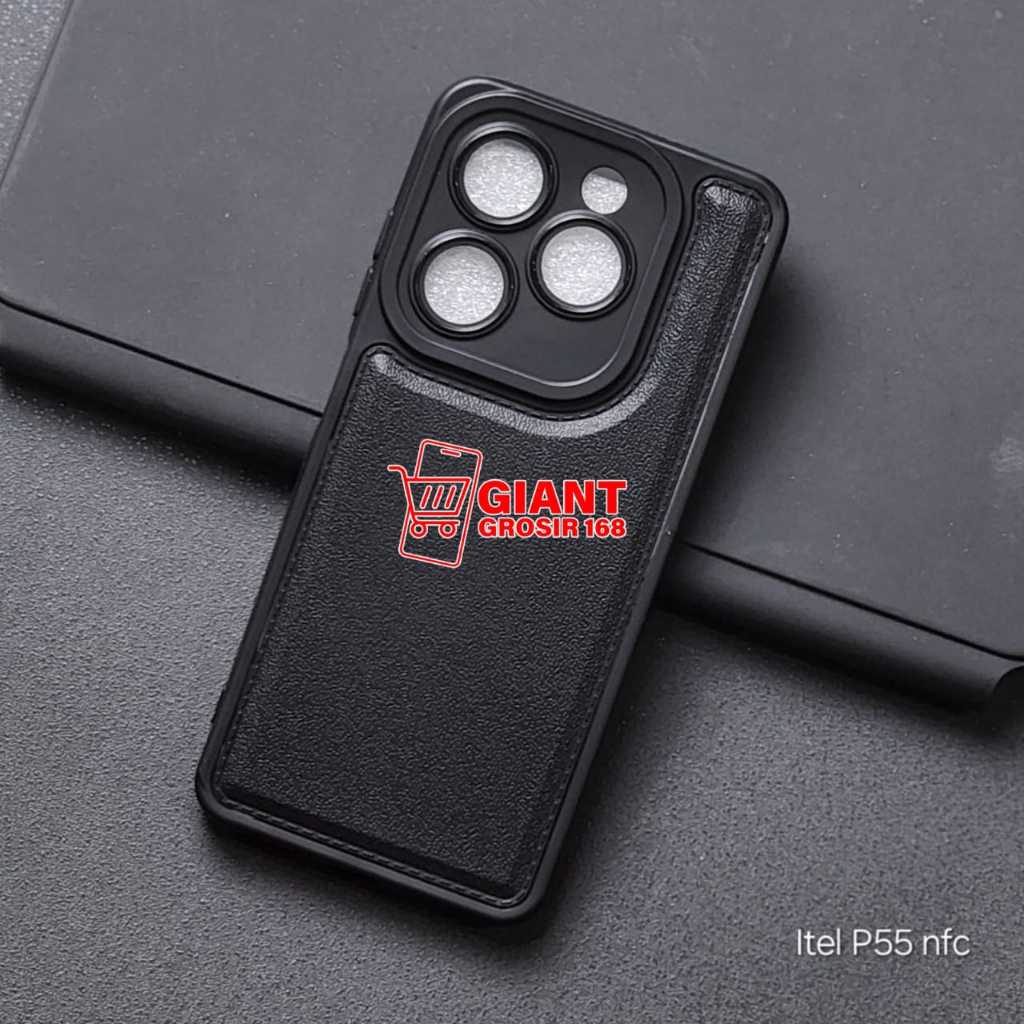 Jual Softcase Leather Pro Macaron Black Itel P55 5G Itel P55 NFC | Shopee Indonesia