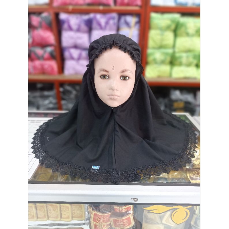 Jual Jilbab Hitam Renda Besar | Shopee Indonesia