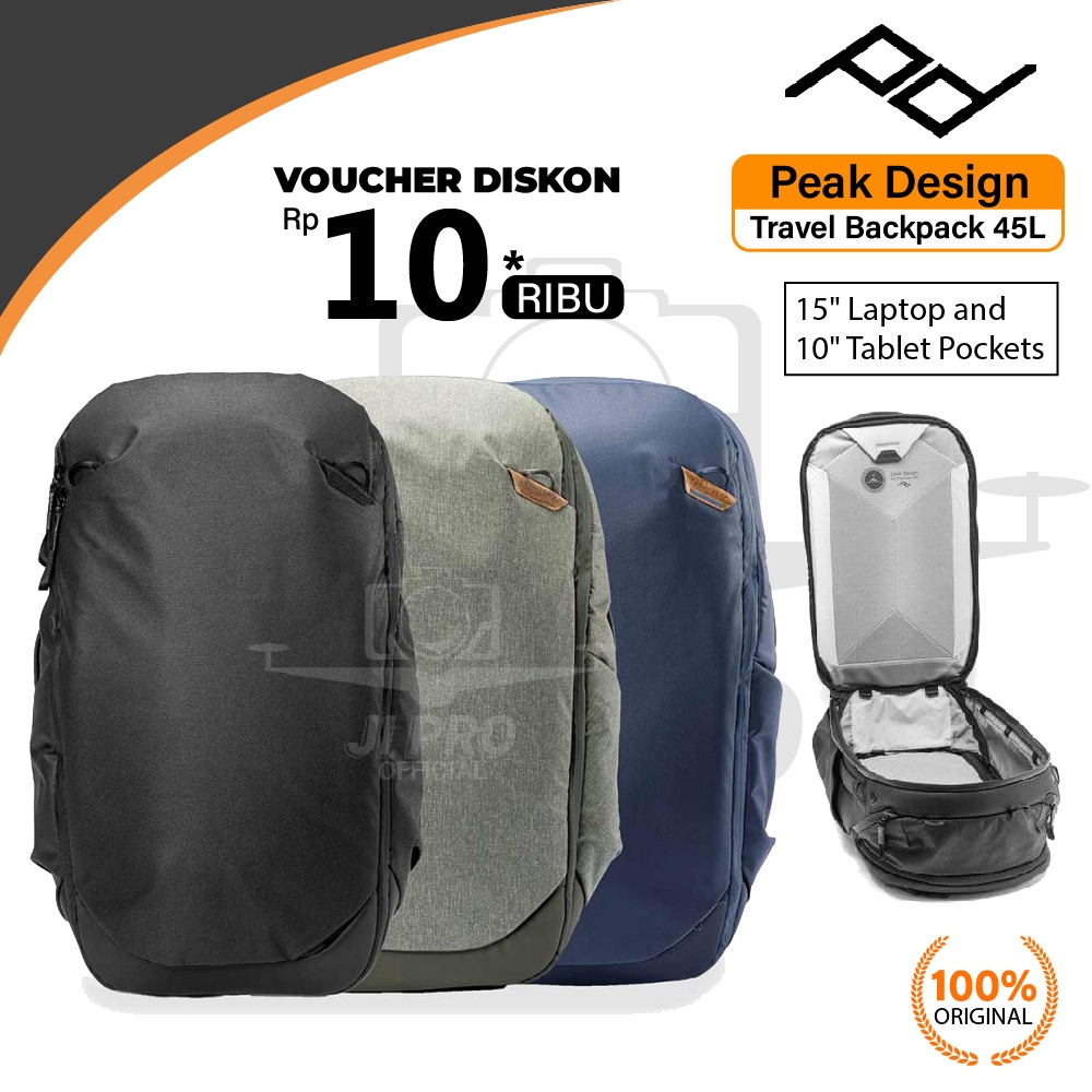 Jual Peak Design Travel Backpack 45L - Tas PeakDesign Travel Line 45 L | Shopee Indonesia