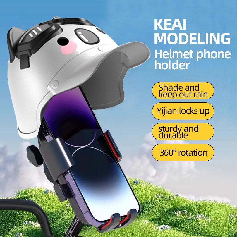 Jual Holder Hp Motor + Topi Helm Motif Lucu Dudukan Handphone Spion ...