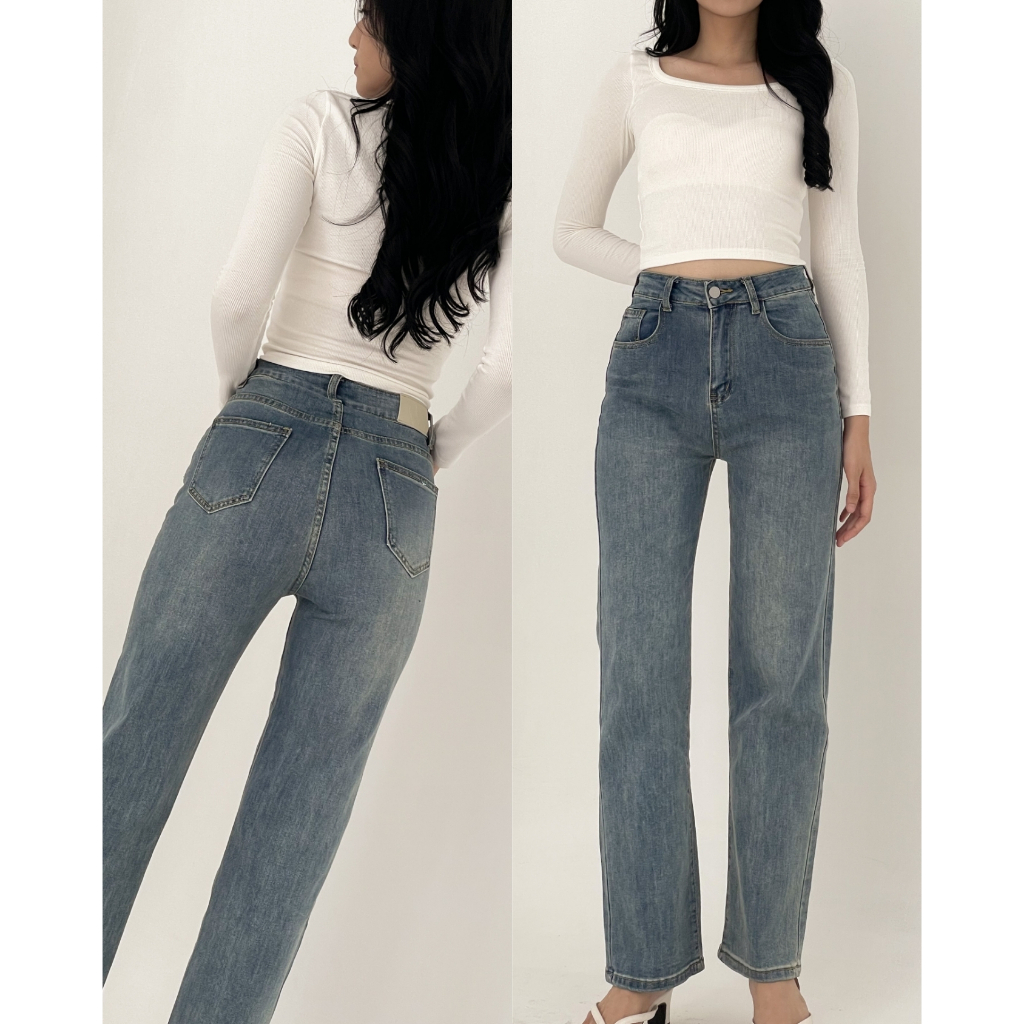 Jual Ultra Denim Maison Straight Cut Jeans - DARK BLUE | Shopee Indonesia