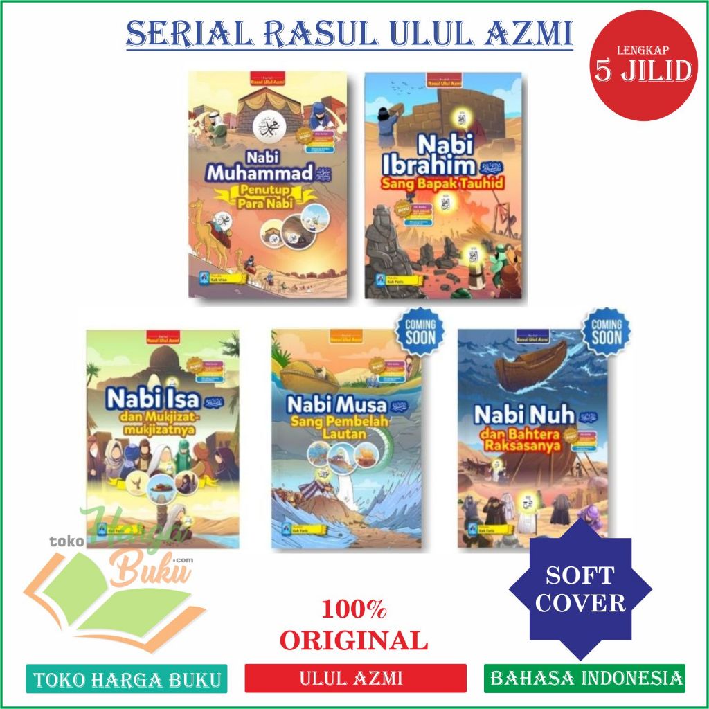Jual Paket 5 Buku Serial Rasul Ulul Azmi Nabi Muhammad Ibrahim Nuh Musa Isa Buku Anak Full Color ...