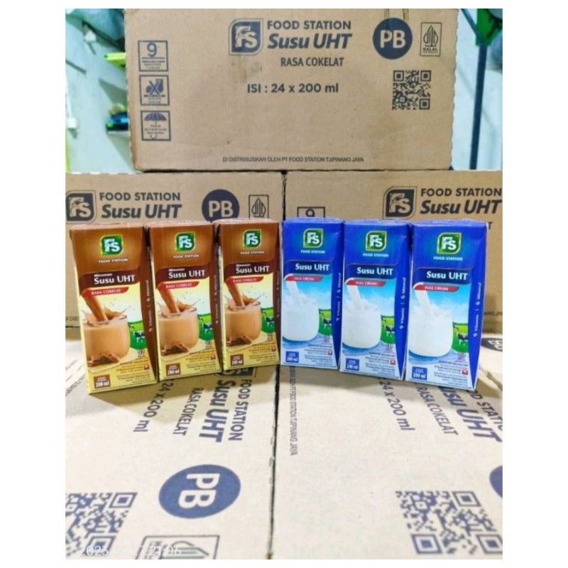 Jual FOOD STATION - Susu UHT Kotak 200ML (Varian Coklat) | Shopee Indonesia