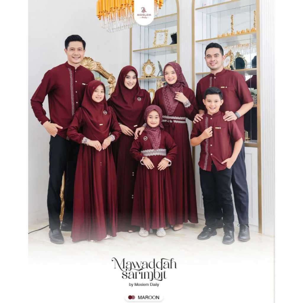 Jual Sarimbit Mawaddah (Maroon) Couple Family | Shopee Indonesia