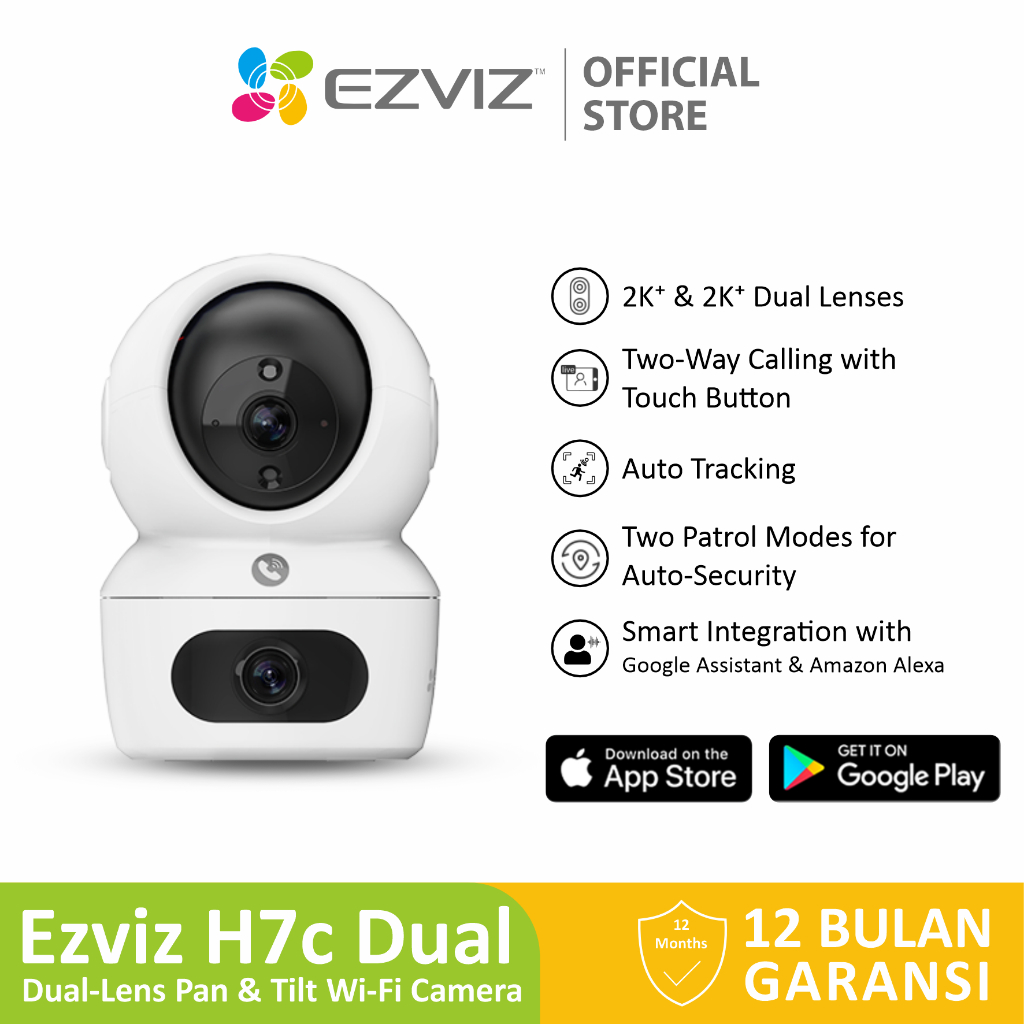 Jual Ezviz H7c Dual-Lens 2K+ & 2K+ Smart Home Wifi Pan Tilt IP Camera ...