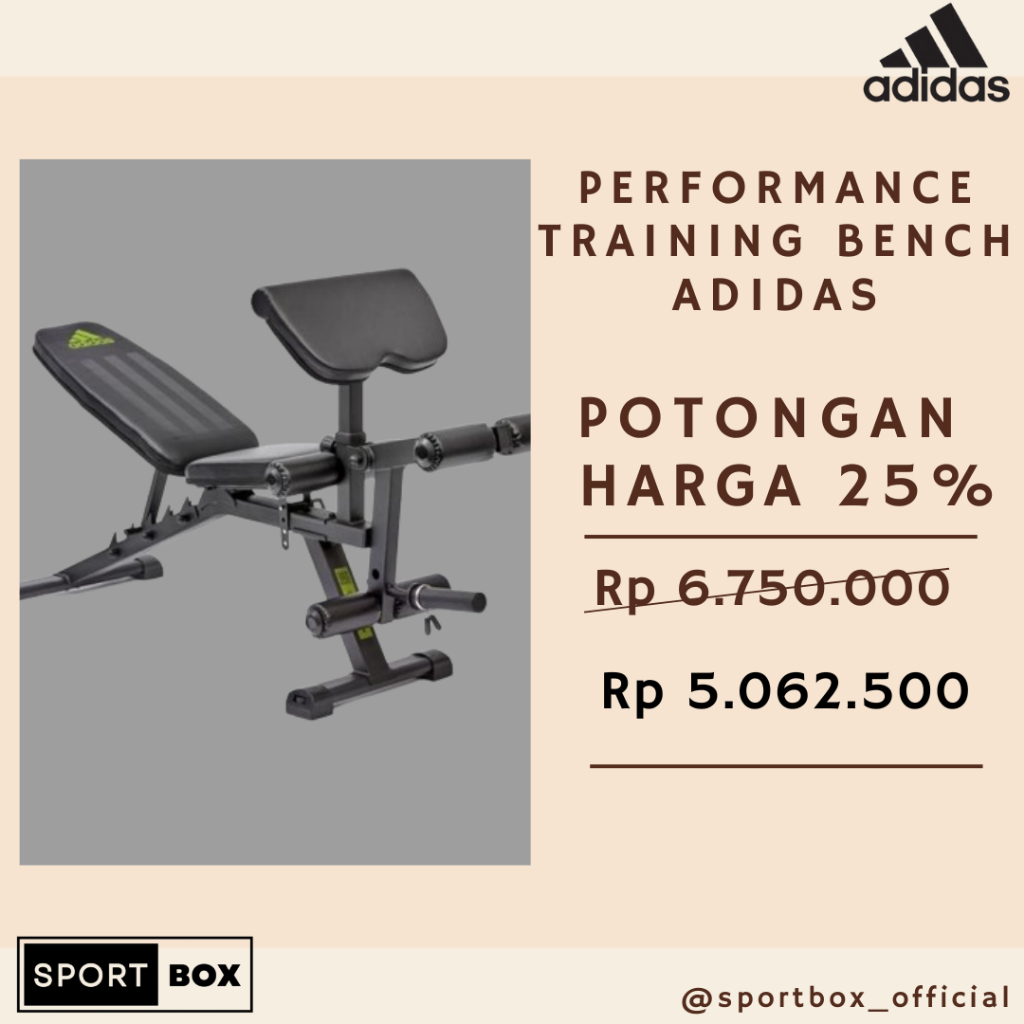 Jual Performance Training Bench Adidas ORIGINAL / fitnes gym / Bench ...