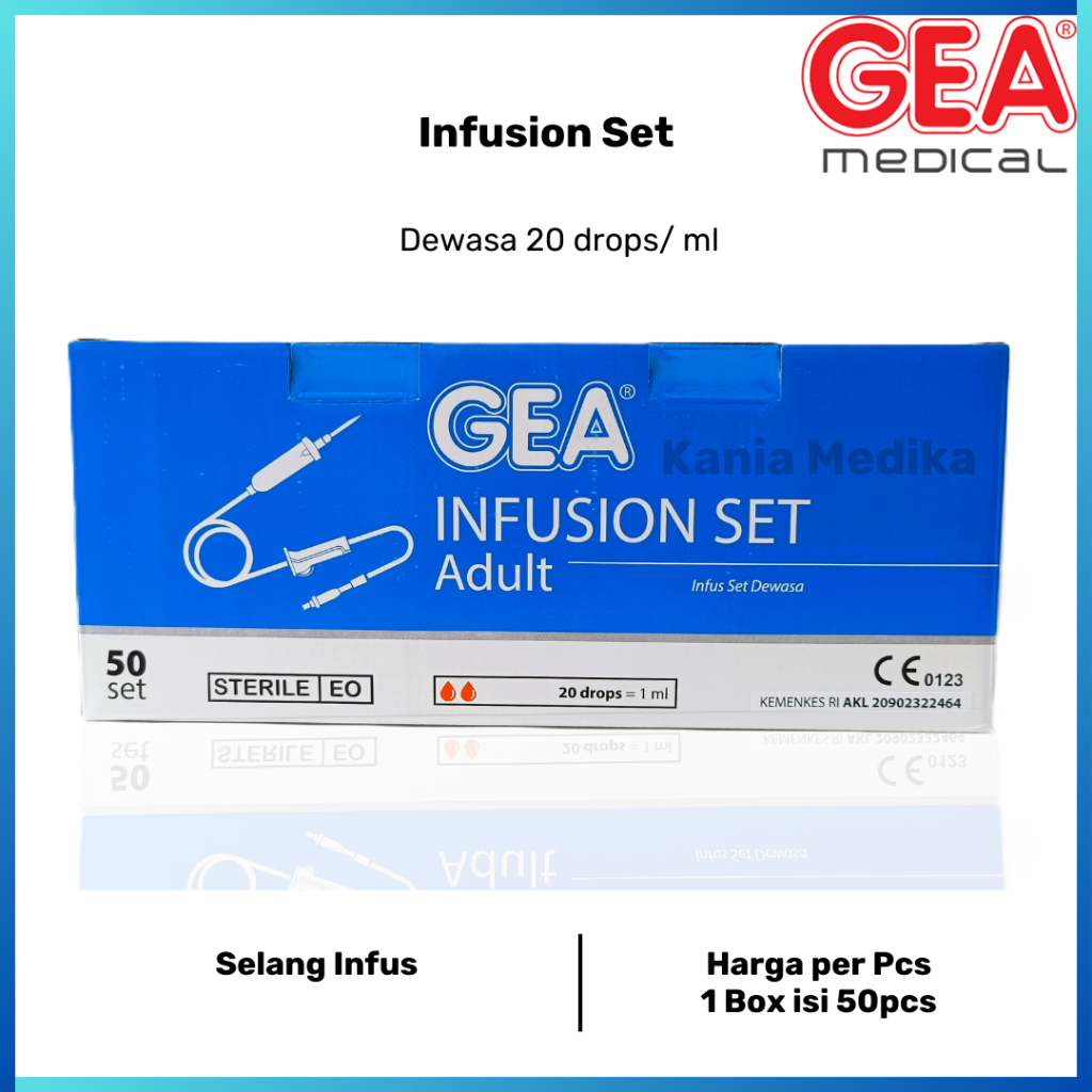 Jual GEA Infus Set Dewasa Infusion Set Adult 20 drops/ 1 ml | Shopee ...