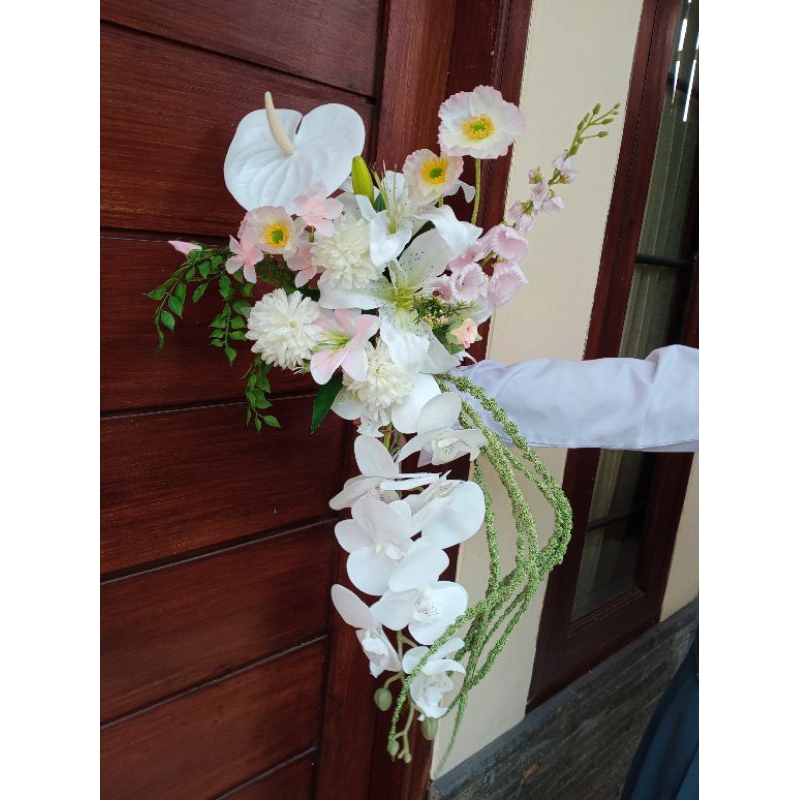 Jual (READY) Wedding Bouquet Artificial Orchid Flower Series | Buket ...