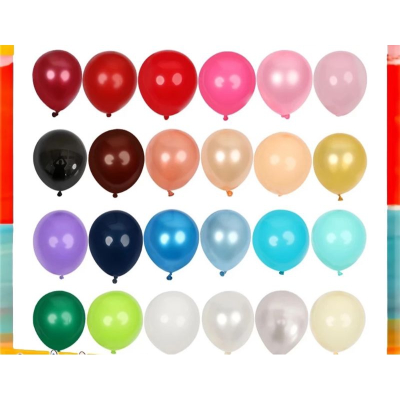 Jual Balon Latex Metalik 12 inch / Balon Polos / Balon Ulang Tahun ...