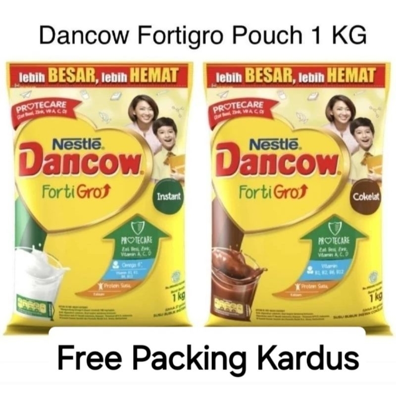 Jual DANCOW Fortigro Susu Coklat Pack 1kg/Fortigrow Instan+Free packing ...