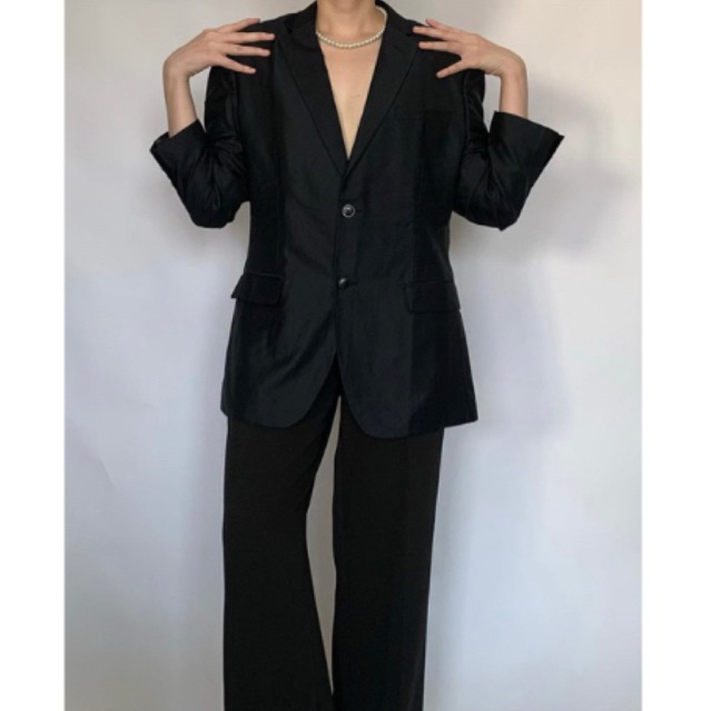 Jual Recycled - Navy Blazer - Outer Jas Warna Biru Navy | Shopee Indonesia