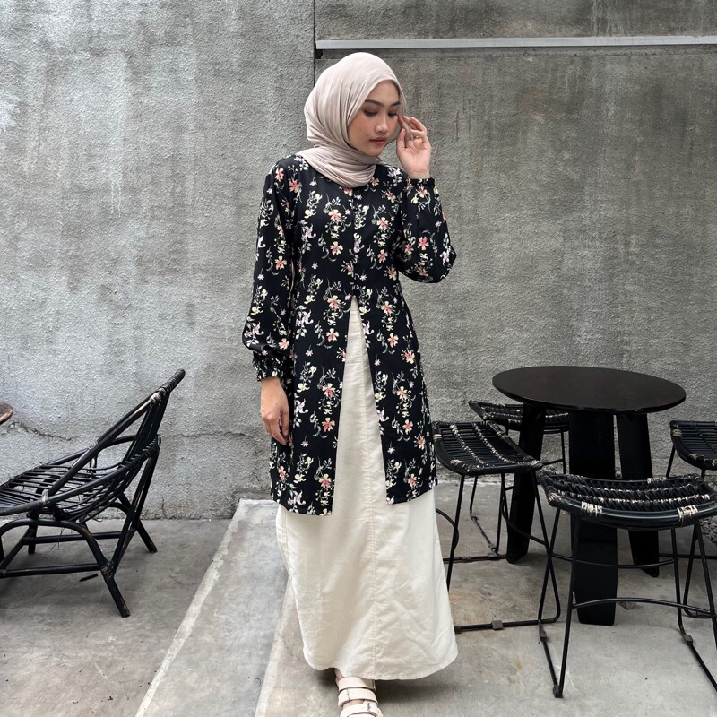 Jual [READY] Zaline Embroidery Tunic Dress by Formee Outfit | Shopee ...