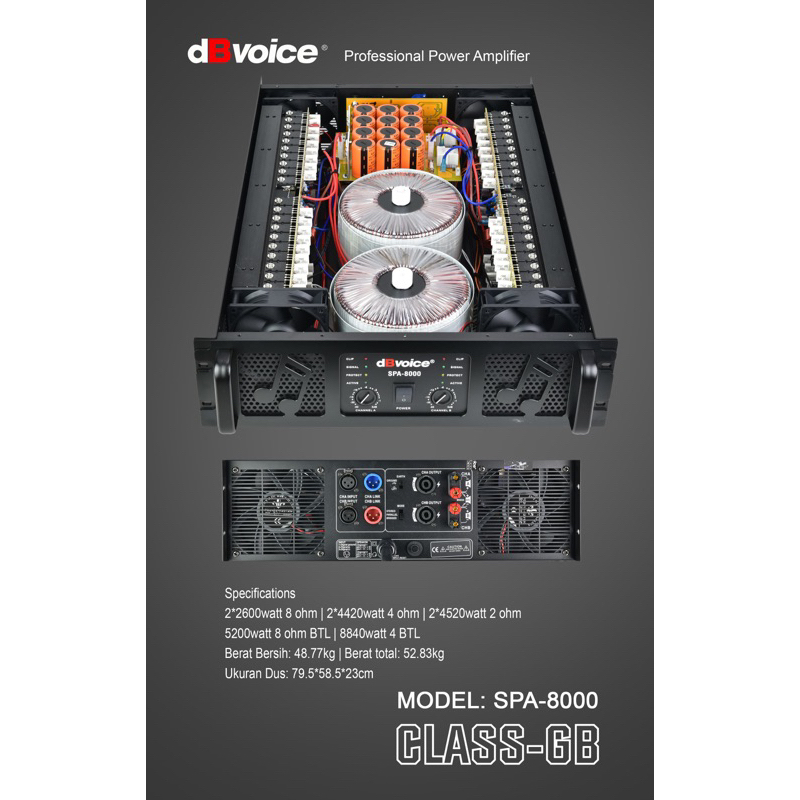 Jual Power dB Voice SPA 8000 Original Amplifier dbVoice SPA8000 Class GB | Shopee Indonesia