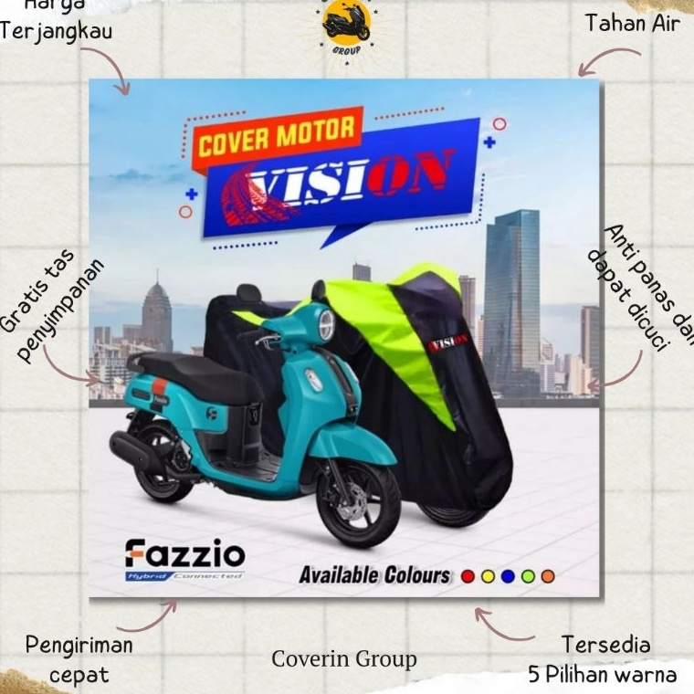 Jual HARGA SPESIAL motor Cover Motor Yamaha Fazzio tahan air Outdoor ...