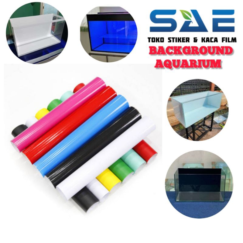 Jual Wallpaper Sticker Background Aquarium Biru Putih Hitam Polos Buram ...