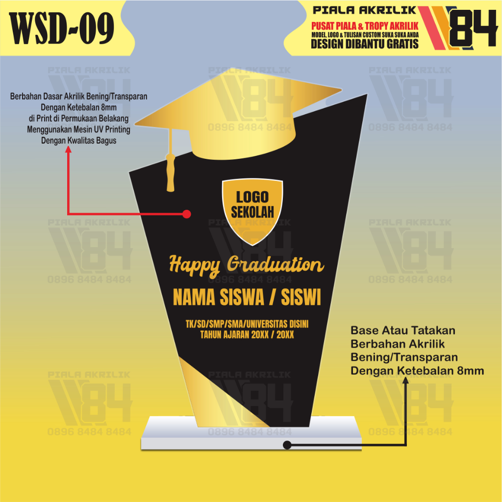 Jual Plakat Wisuda, Piala Wisuda, Piagam Wisuda, Medali Wisuda, Plakat ...