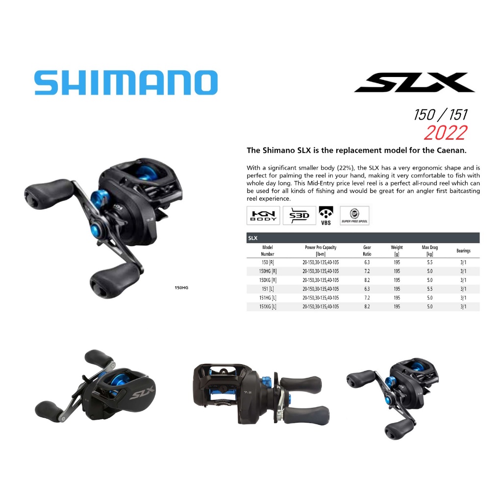 Jual Shimano SLX 150 151 Model 2022 Baitcasting BC Reel Pancing ...