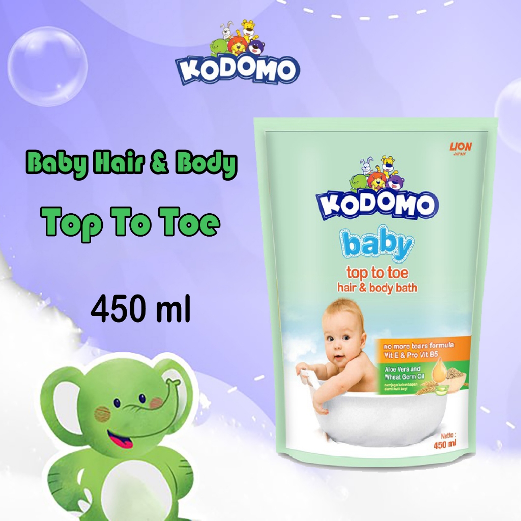 Jual Kodomo Baby Top To Toe Hair And Body Bath Refill 450ml - Sabun Mandi Cair Bayi | Shopee ...