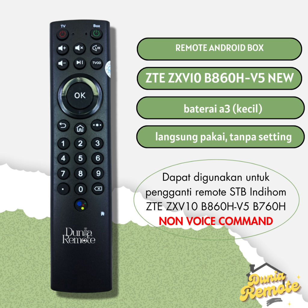 Jual Remot Remote Android TV Box Stb Use ZTE ZXV10 B860H-V5 IR New NoN Voice | Shopee Indonesia